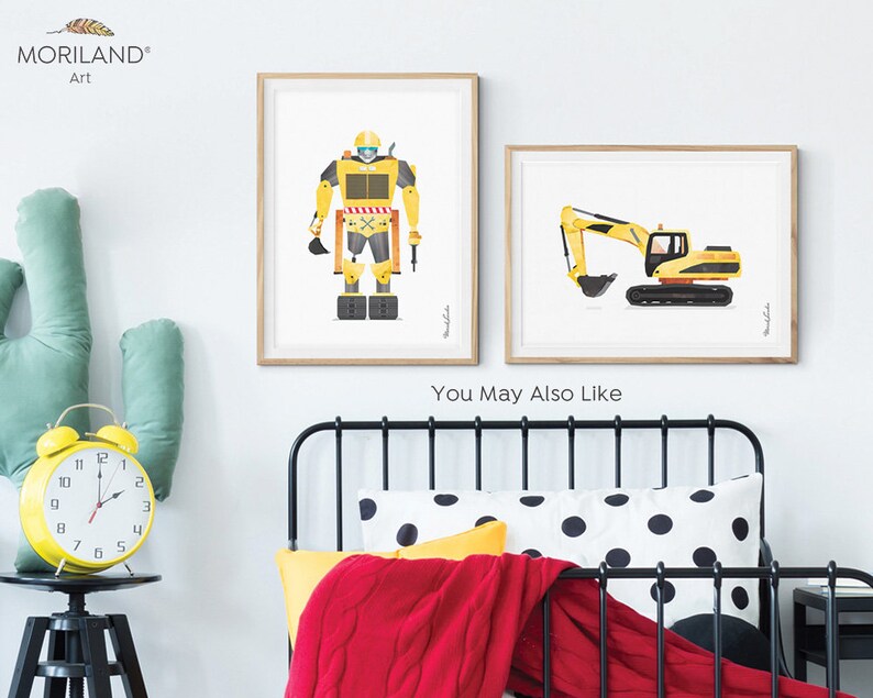 Robot Print Construction Transformer Print Robot Art | Etsy