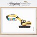 Excavator Print Digger Art Construction Print Toddler Room - Etsy