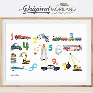 Numbers Print Number Transportation Poster Preschool - Etsy