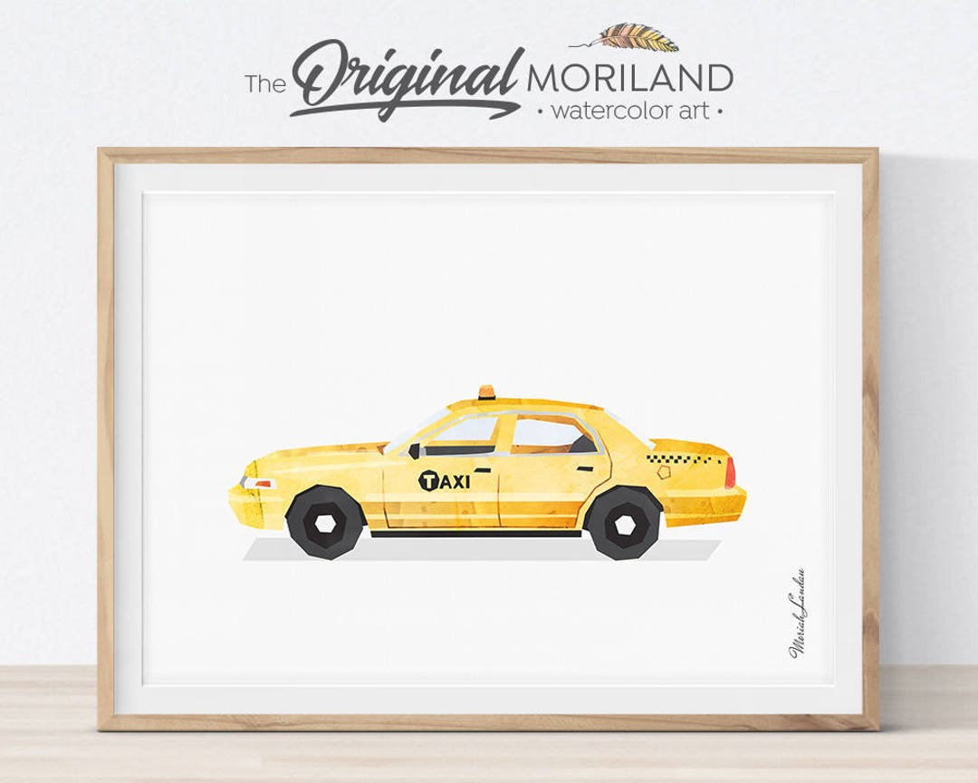 Taxi Print, Yellow Taxi Cab, NYC Taxi Cab, Kids Room Decor ...