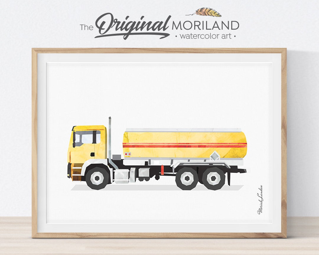 Tanker Print, Tank Truck Wall Decor, Truck Bedroom Decor, Big Boy Room ...