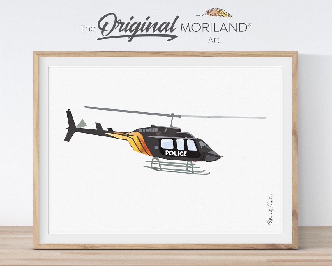 Police Helicopter Print Helicopter Wall Art Police Wall Art - Etsy