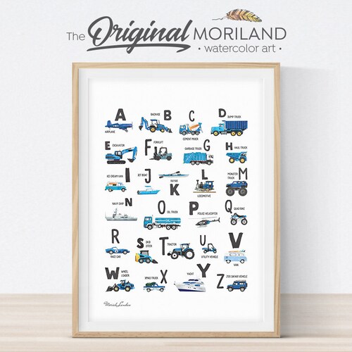 Alphabet Print Printable Transportation Alphabet Poster ABC - Etsy