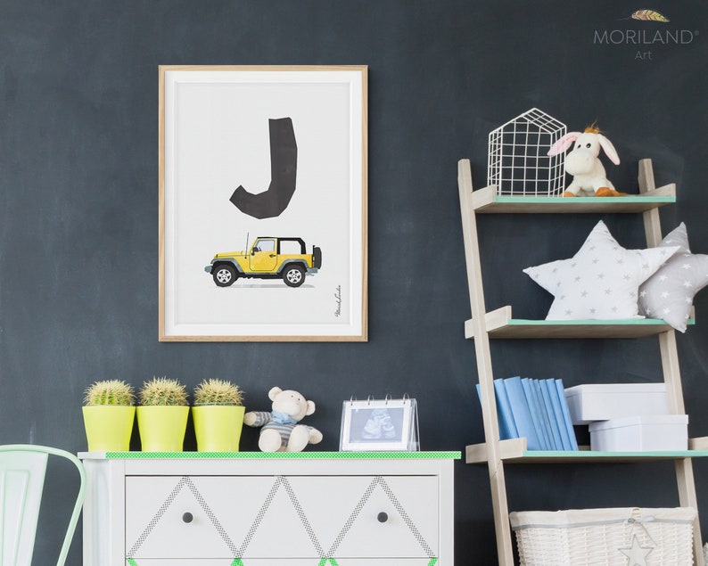 Alphabet Print Letter J Print Name Wall Art ABC Poster | Etsy