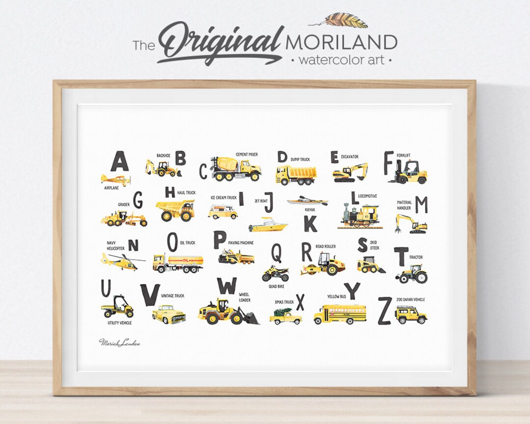 Transportation Alphabet Print, Vehicle ABC Wall Art (digital Download ...