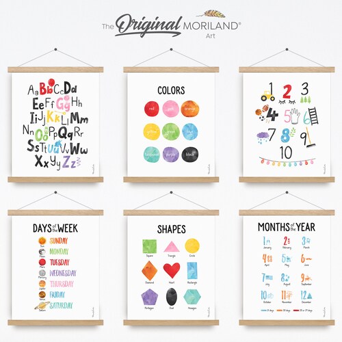Rainbow Classroom Decor Set of 6 Educational Prints Colorful - Etsy