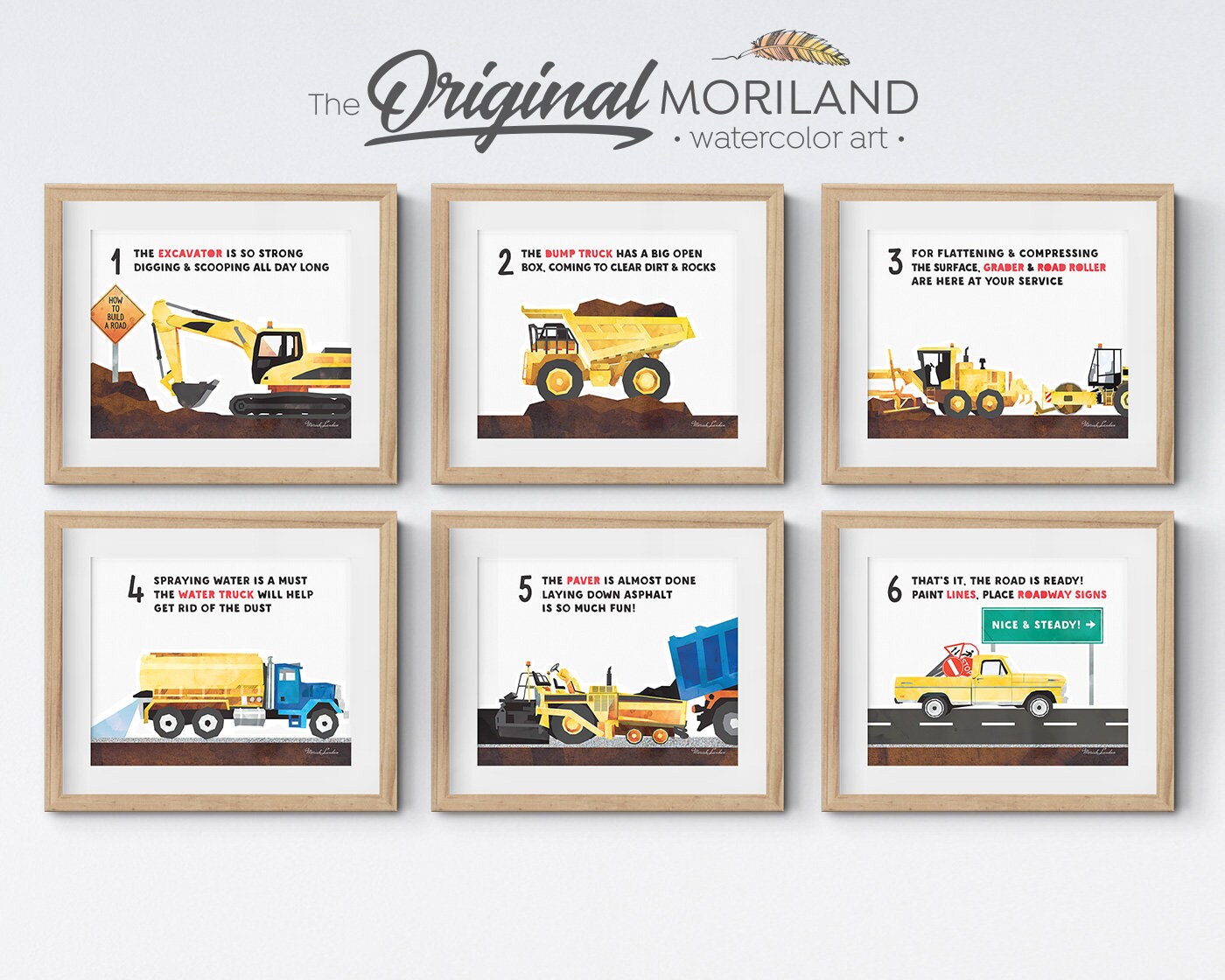 How To Build a Road by MORILAND Educational Wall Art Set | Etsy