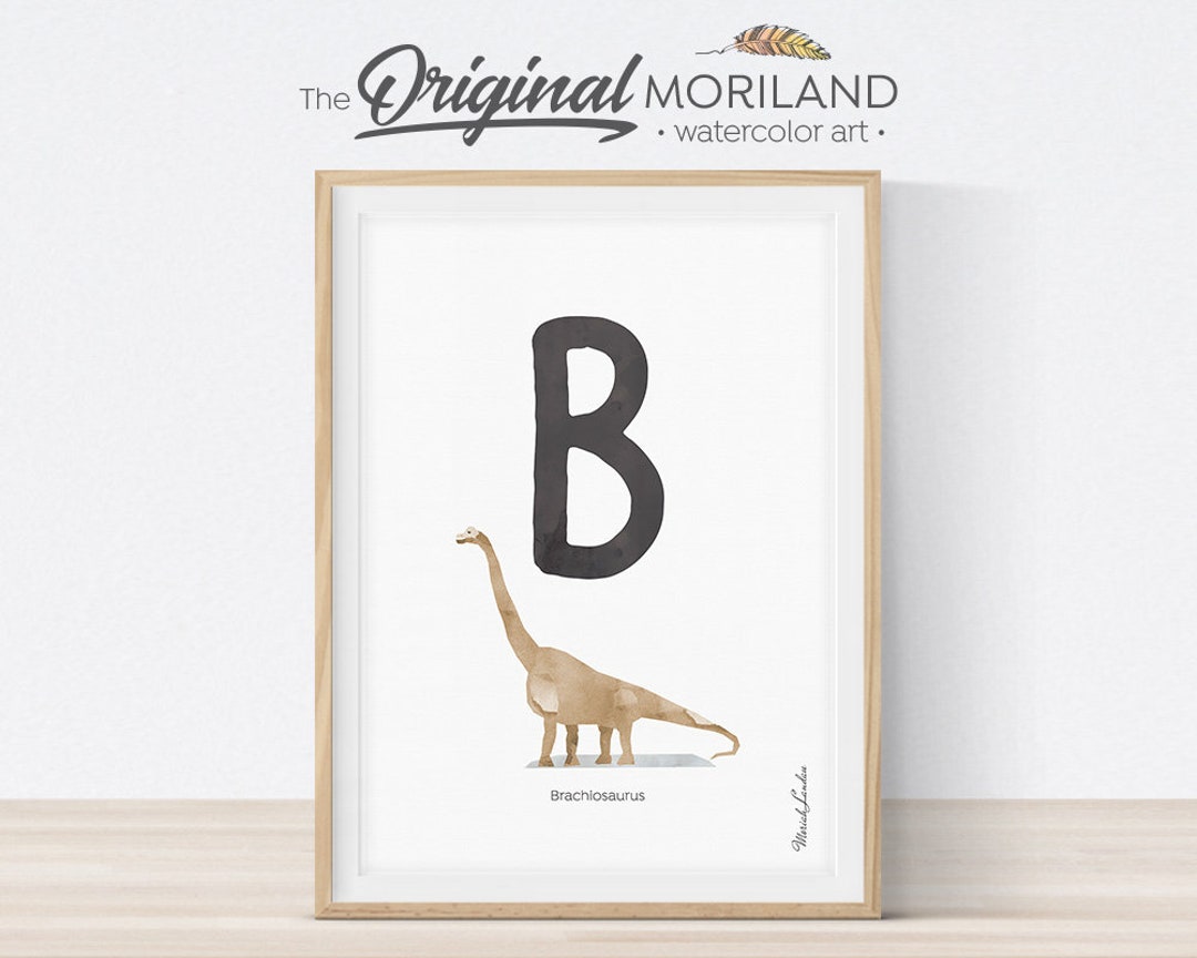 Letter B Dinosaur Print, Brachiosaurus Nursery Art (digital Download ...
