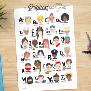 Jobs Alphabet Print, Printable Educational Poster, Learning ABC ...