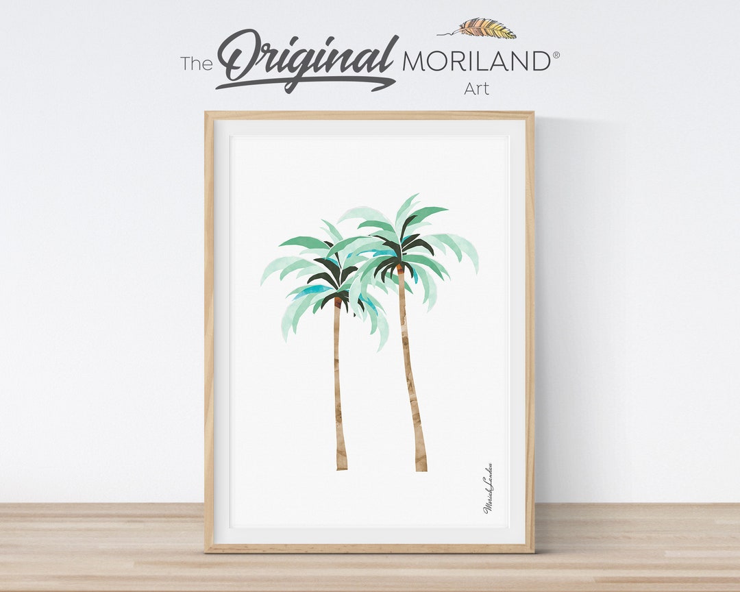 Palm Trees Print, Printable Surf Wall Art, Surf Nursery Decor, Coastal ...