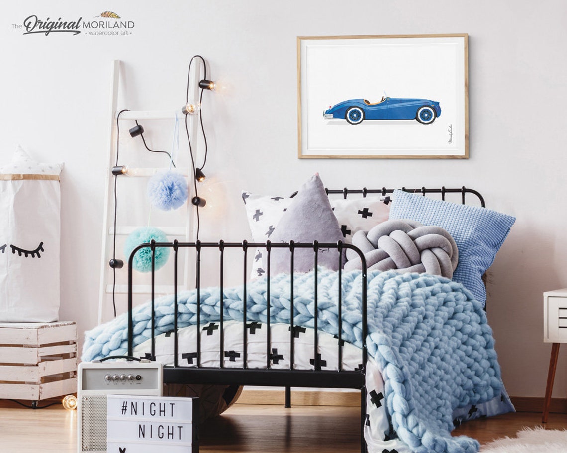 Blue Car Print Classic Car Print Vehicle Print Car | Etsy