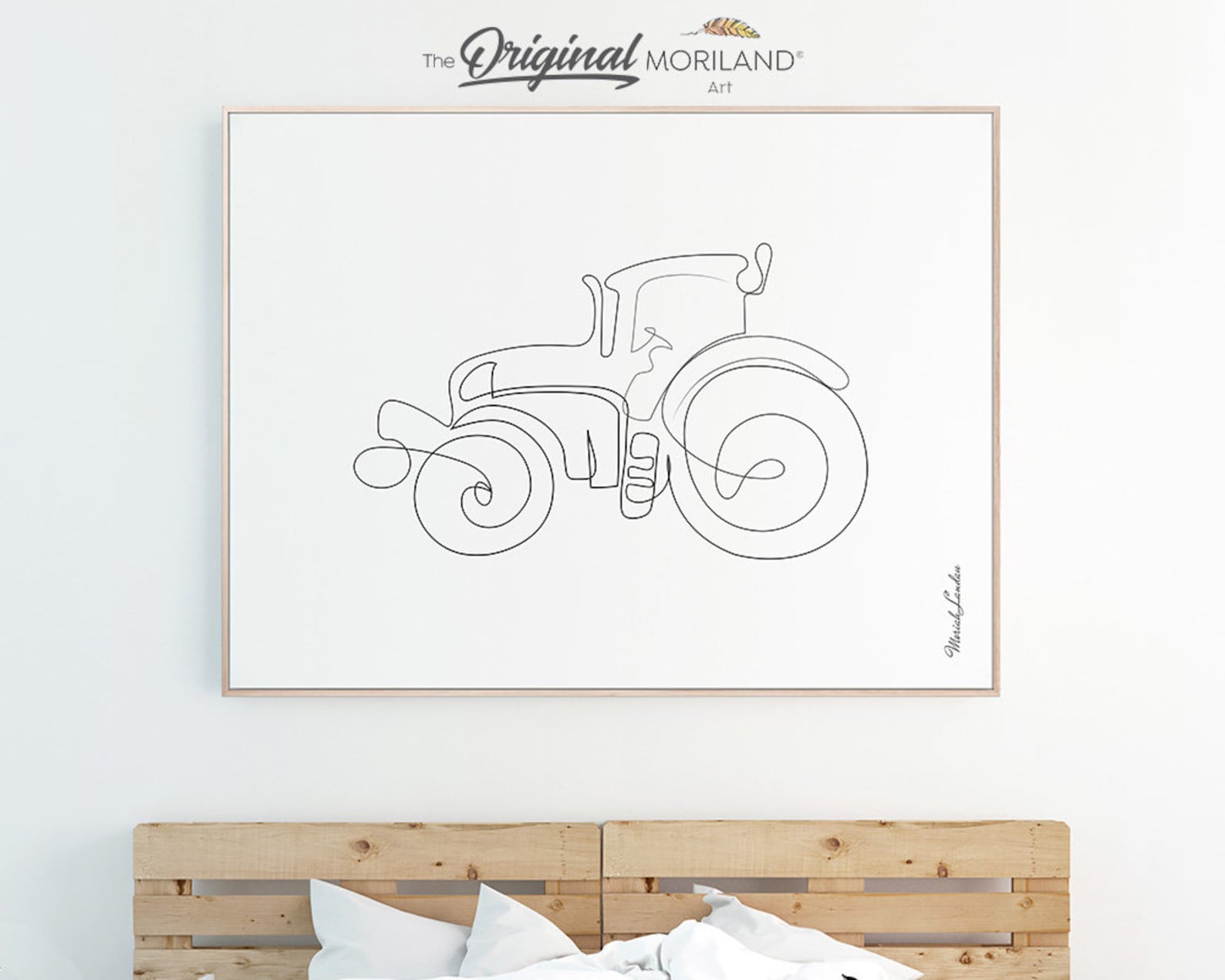 One Line Art Drawing Print Tractor Print Transportation Wall | Etsy