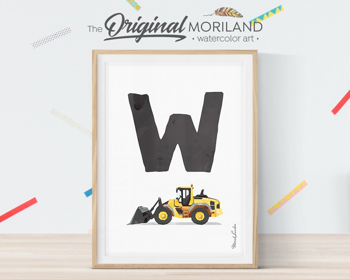 Letter W Print Alphabet Print Personalized Name Nursery ABC - Etsy