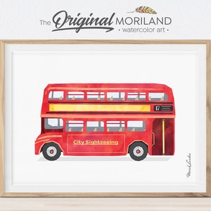 Red Double Decker Bus Print, Double Decker Bus, Red Bus Wall Art ...