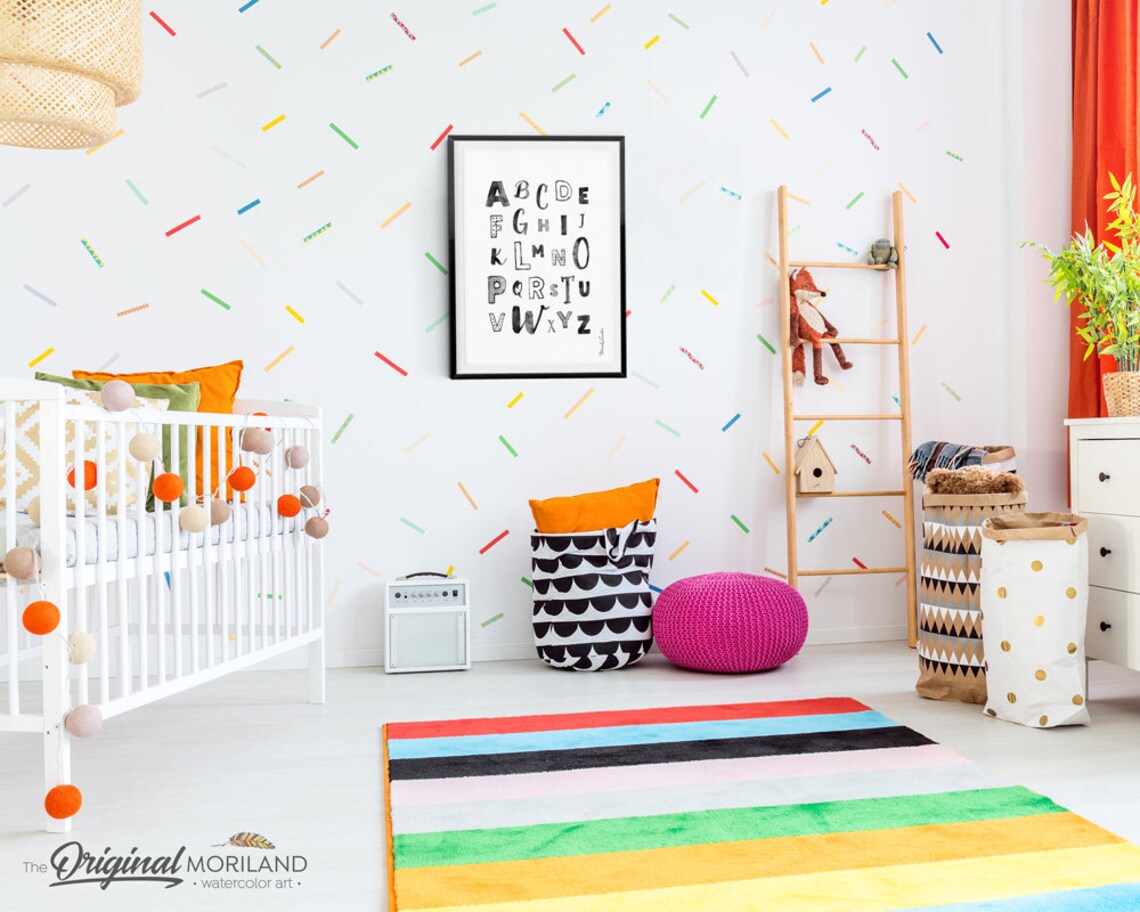 Alphabet Wall Art, Vertical Alphabet Print, ABC Letters, Kids ABC ...