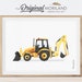 Backhoe Print Digger Art Construction Print Toddler Boy | Etsy
