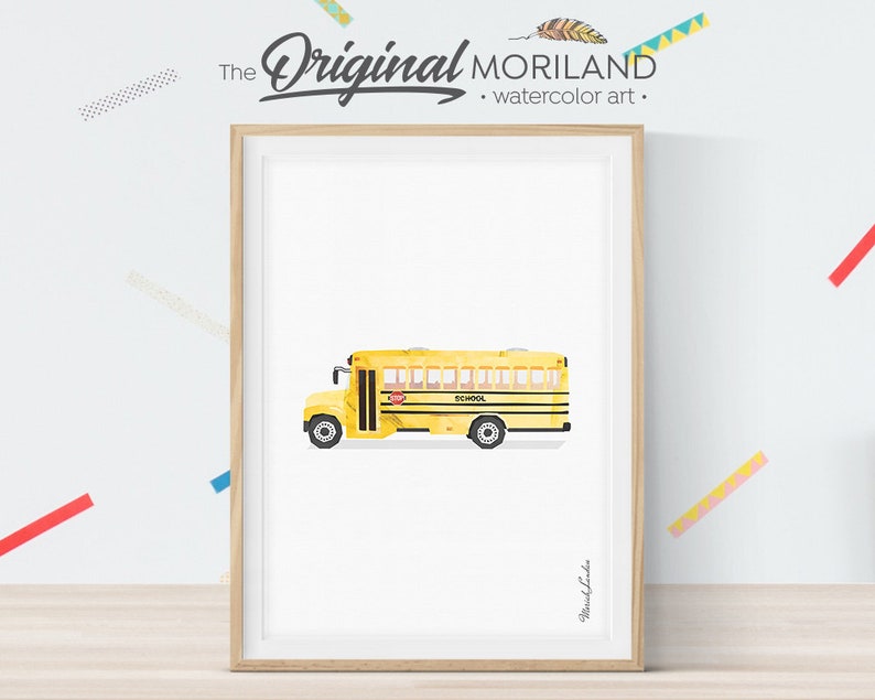 School Bus Print Vertical Bus Print Nurseries Prints - Etsy