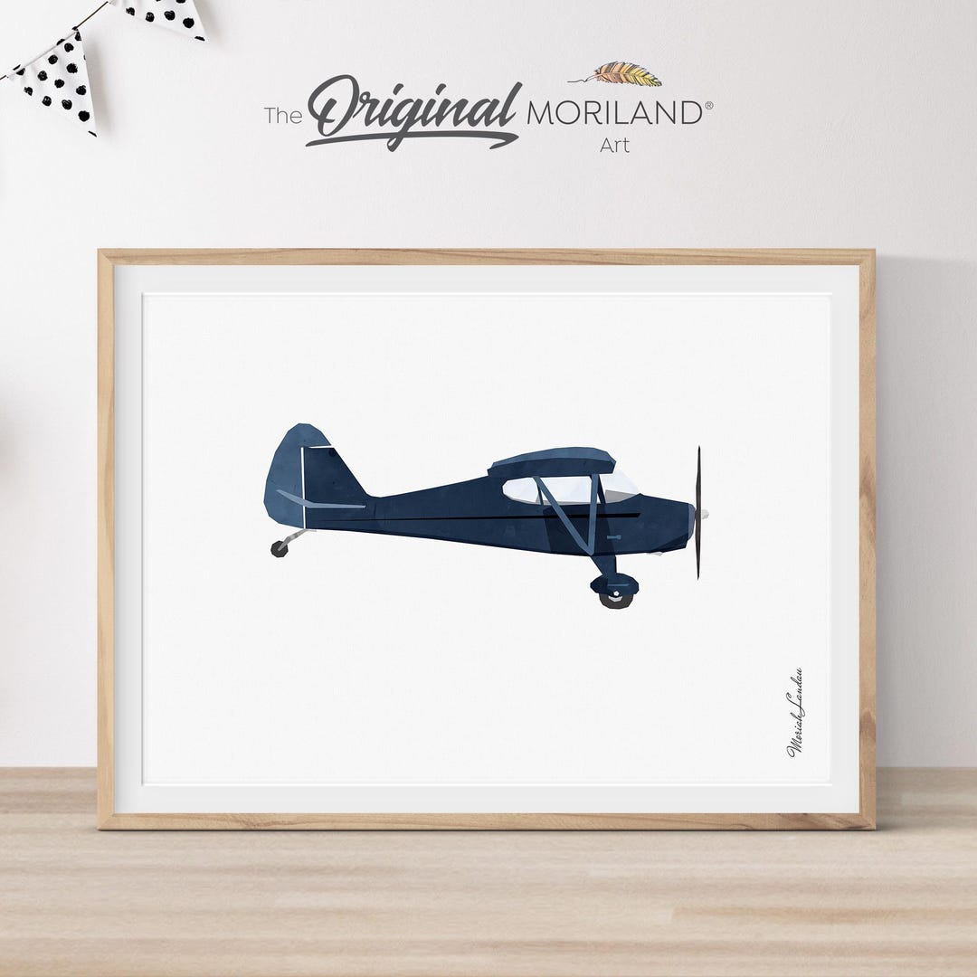 Navy Blue Light Aircraft Print, Aircraft Printable, Airplane Décor ...