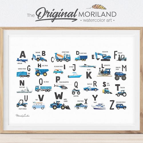 Alphabet Print Printable Transportation Alphabet Poster ABC - Etsy