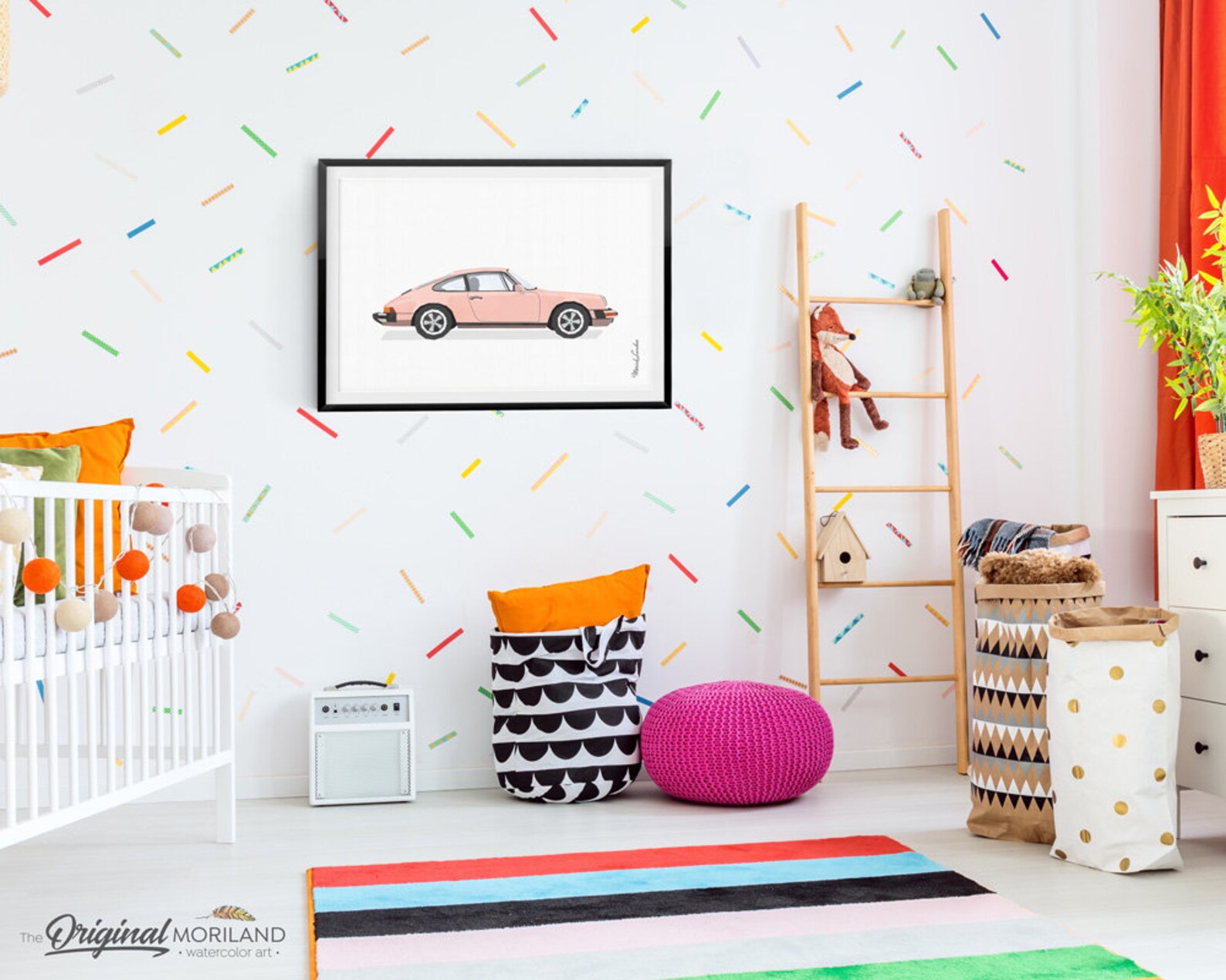 Pink Classic Car Print Car Art Vehicle Print Car Printable - Etsy
