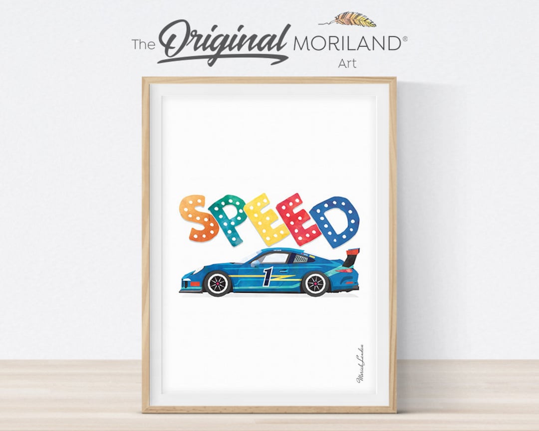 SPEED Print, Race Car Print, Printable Playroom Decor, Transportation ...