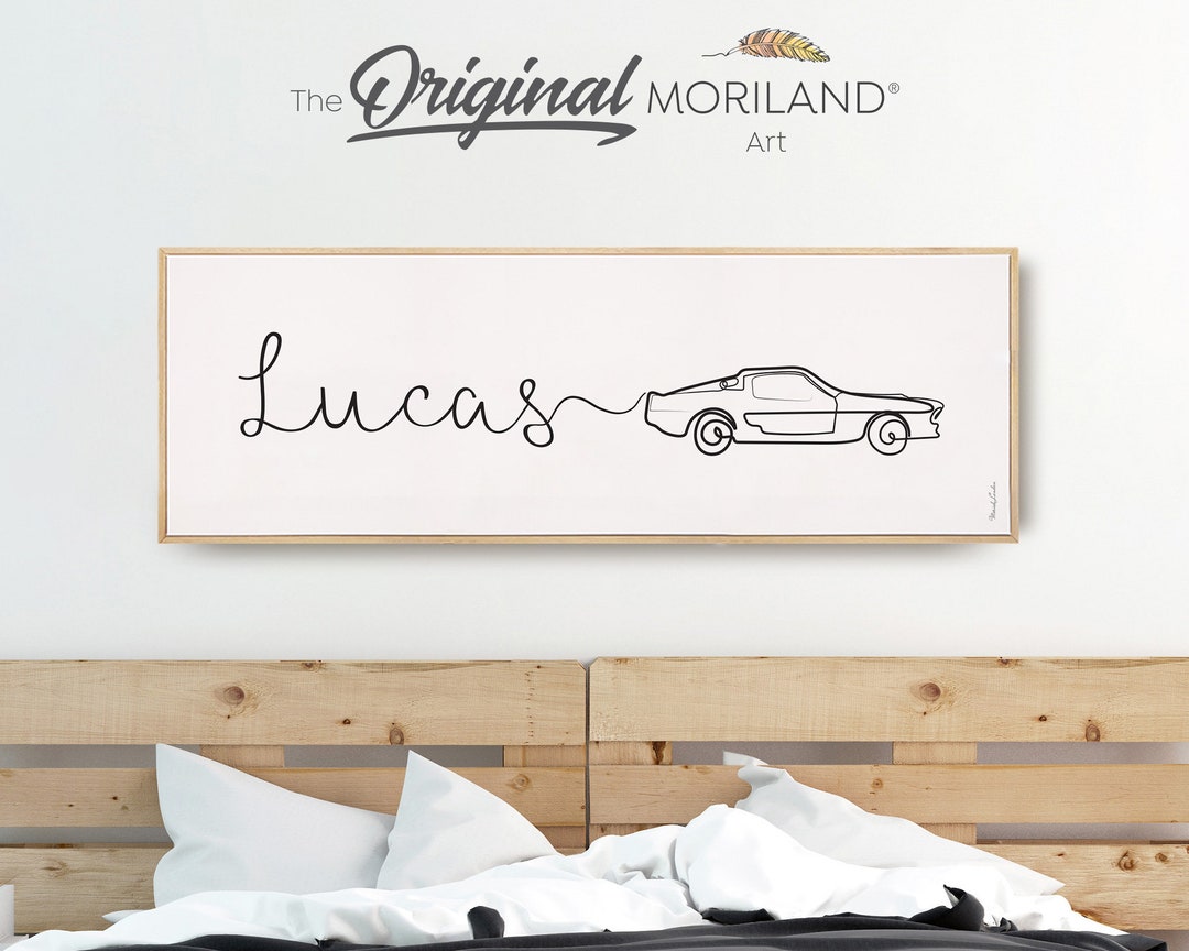 Custom Name Car Line Art Print – Personalized Kids Decor (digital ...