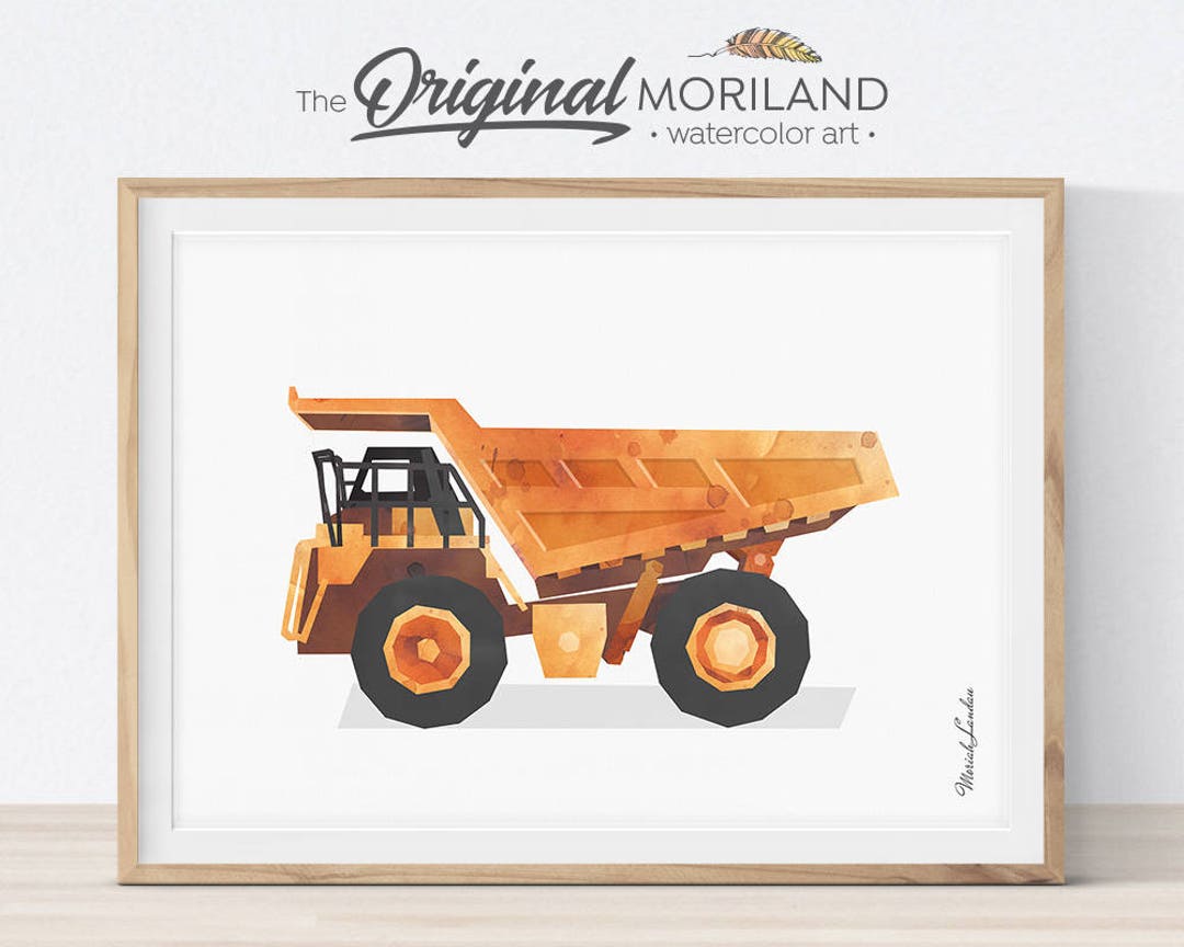 Dump Truck Wall Decor, Dump Truck Print, Construction Vehicle, Nursery ...
