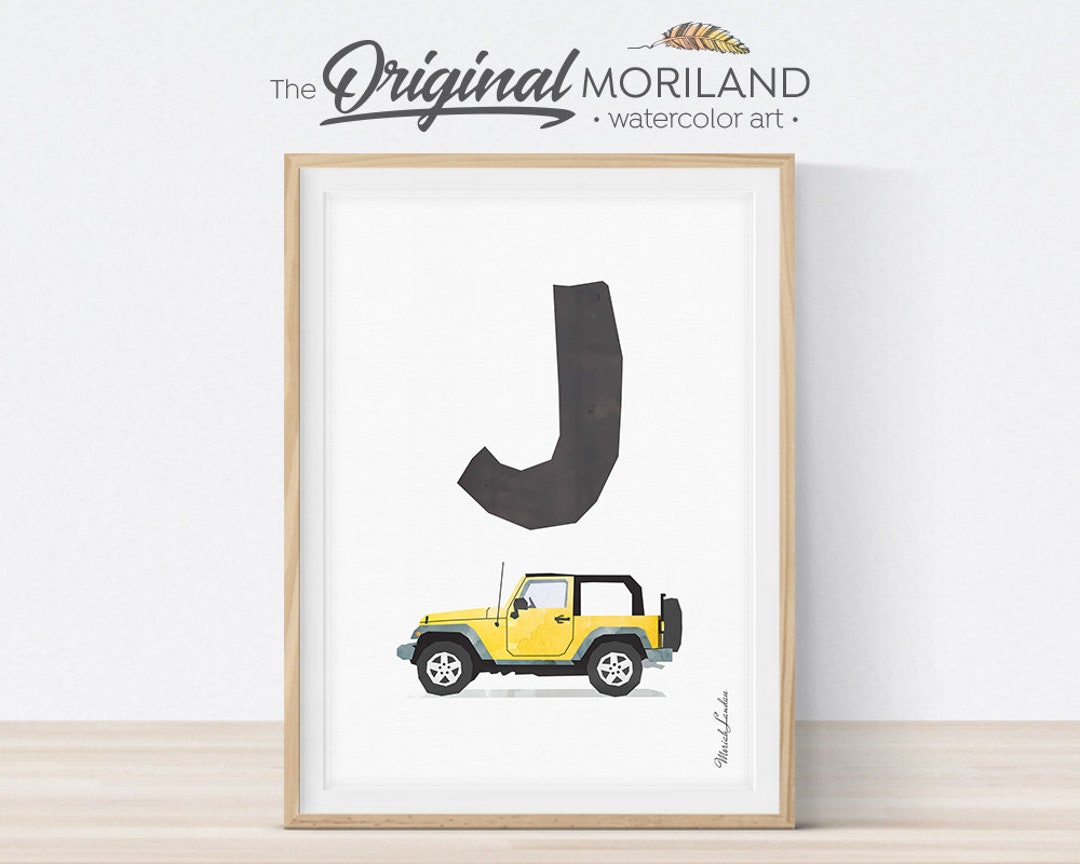 Alphabet Print, Letter J Print, Name Wall Art, ABC Poster, Letters ...