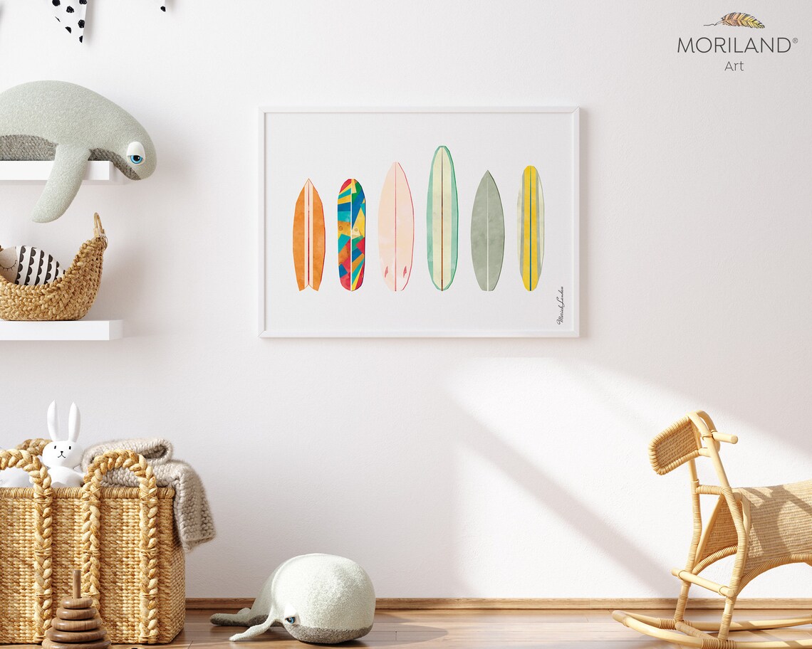 Surfboards Art Print Printable Surfboards Wall Art - Etsy
