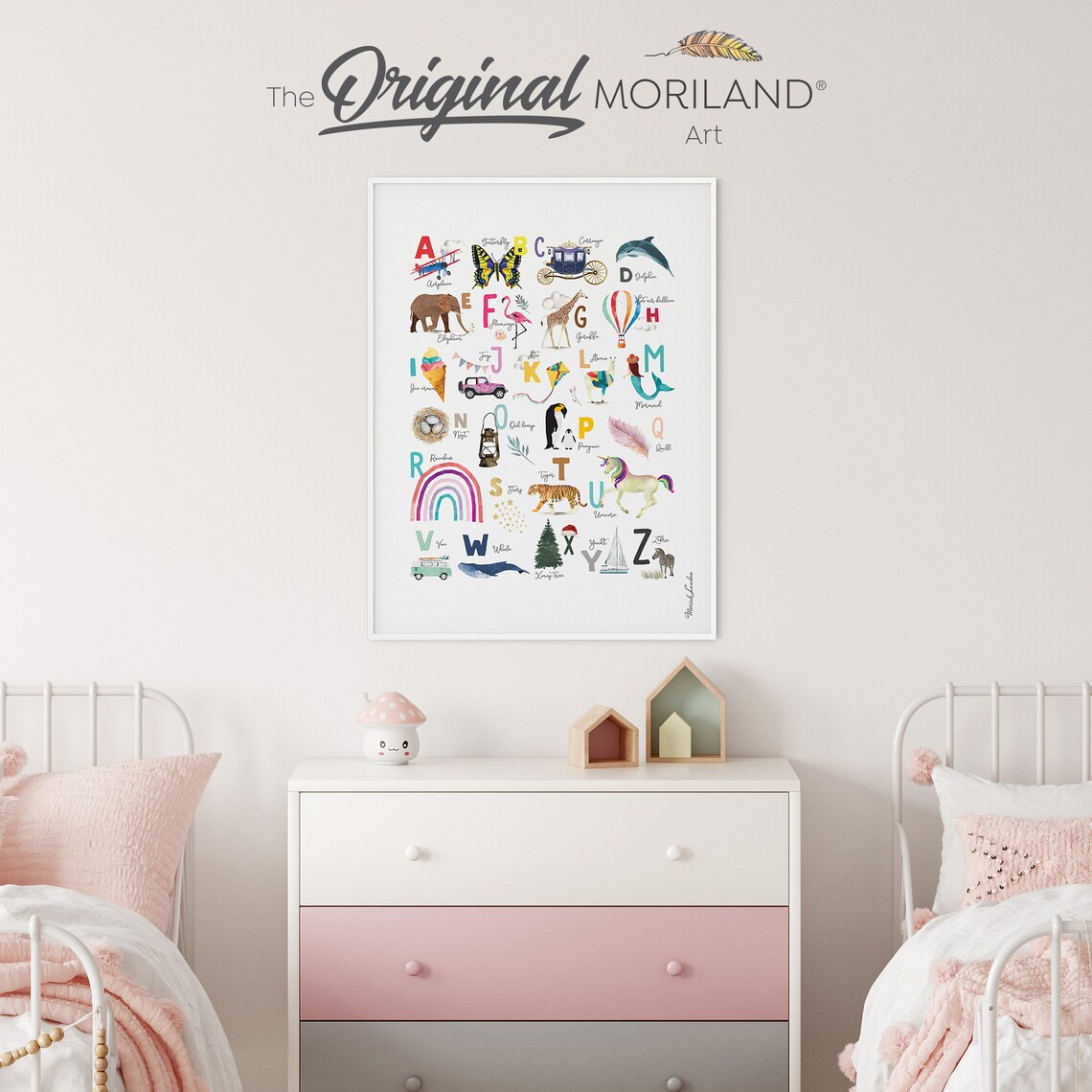 Alphabet Print Vertical Alphabet Educational Poster for - Etsy