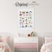 Alphabet Print, Vertical Alphabet Educational Poster for Girls, ABC ...