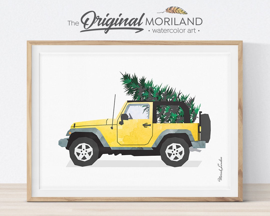 Christmas SUV Print, Christmas Tree Wall Art, Printable Christmas Card ...
