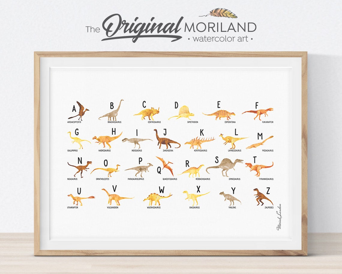 Dinosaur Alphabet Print, Kids Room Decor (digital Download) - Etsy