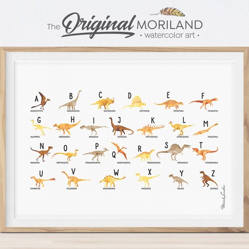 Dinosaur Alphabet Alphabet Print Horizontal Dinosaurs ABC - Etsy