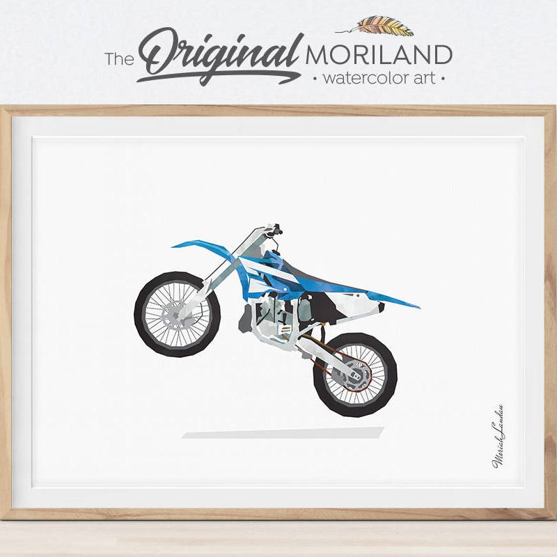 Blue Dirt Bike Picture - Etsy UK