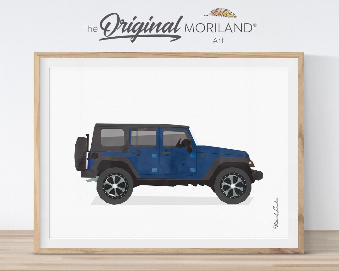 Navy Blue SUV Print, Printable SUV Wall Art, Transportation Decor ...