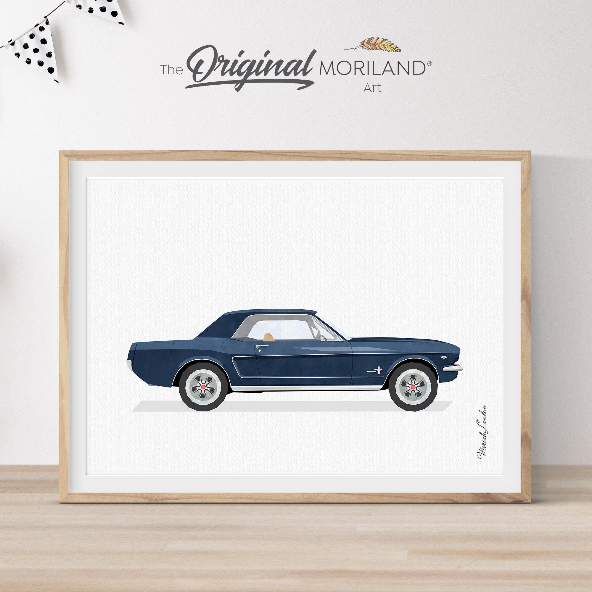 Navy Blue Muscle Car Print, Classic Car Wall Art (digital Download) - Etsy