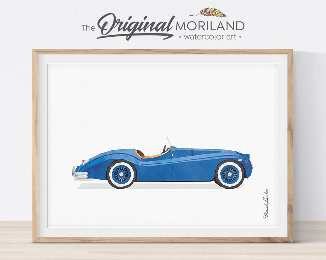 Blue Car Print, Classic Car Print, Vehicle Print, Car Printable Art ...