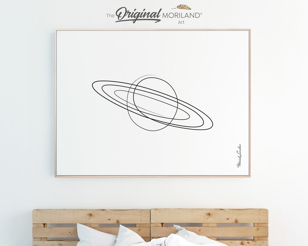 Planet One Line Drawing Art Print Printable Art Space Art by MORILAND ...