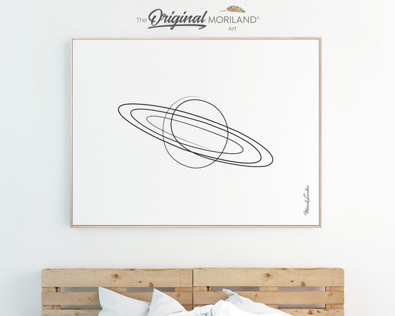 Planet One Line Drawing Art Print Printable Art Space | Etsy