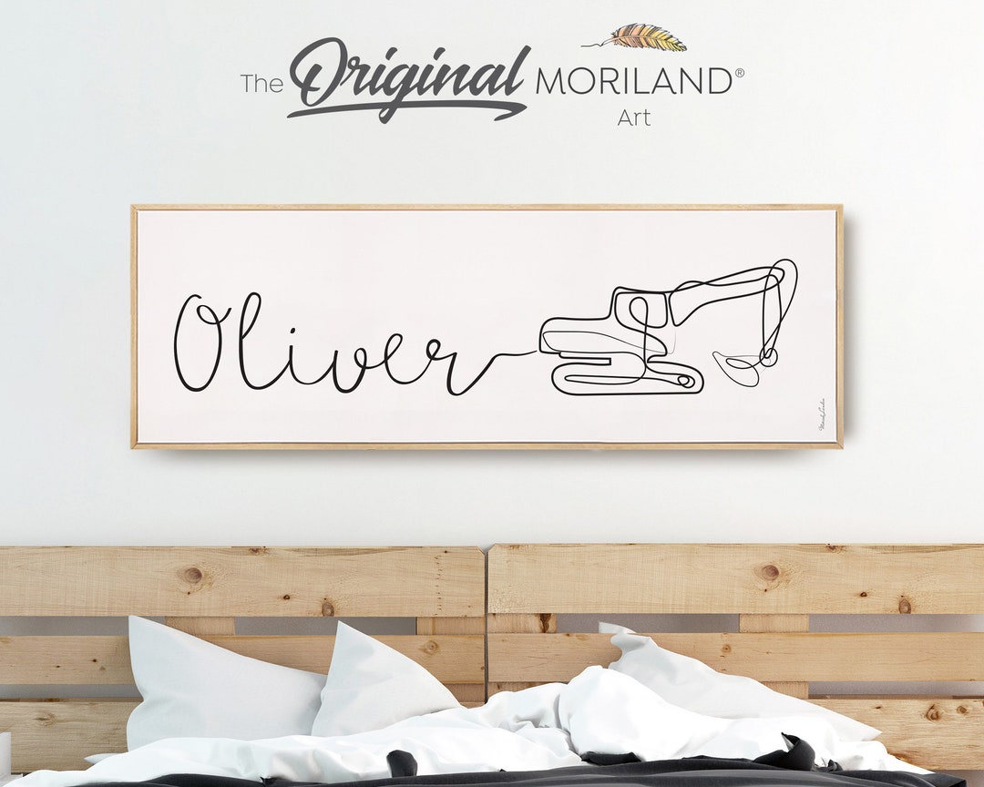 Custom Name One Line Drawing - Printable Custom Name With Digger ...