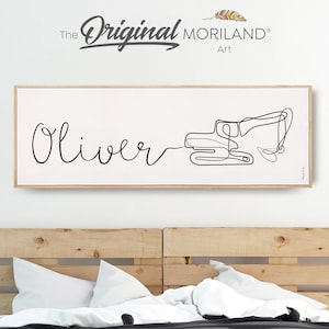 Custom Name One Line Drawing Printable Custom Name With Digger ...