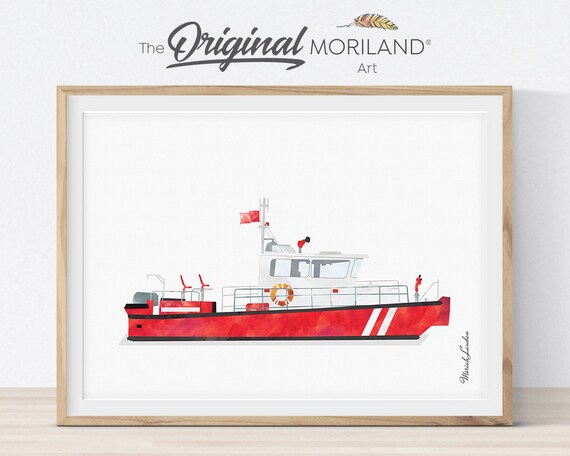 Fireboat Print Fireboat Printable Boat Print Transportation | Etsy