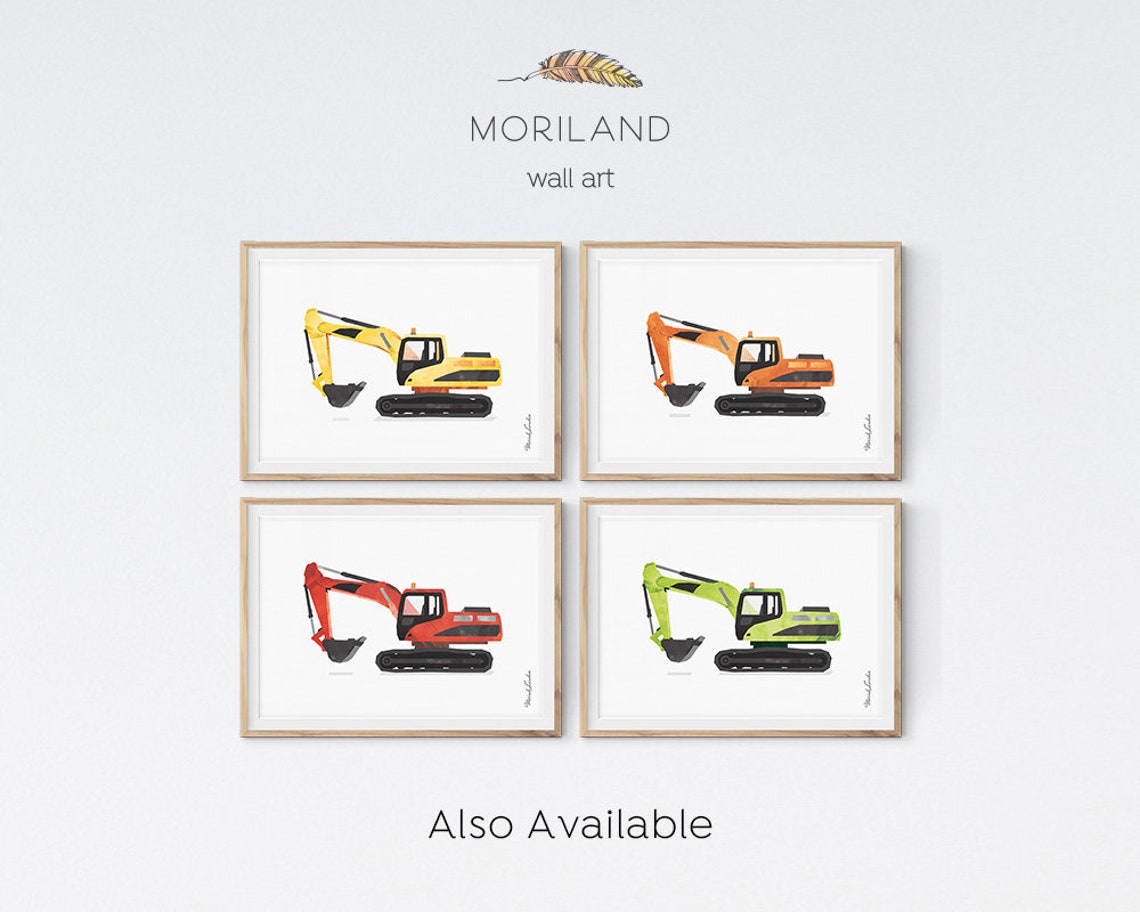 Excavator Wall Decor Digger Print Toddler Room Decor Big - Etsy