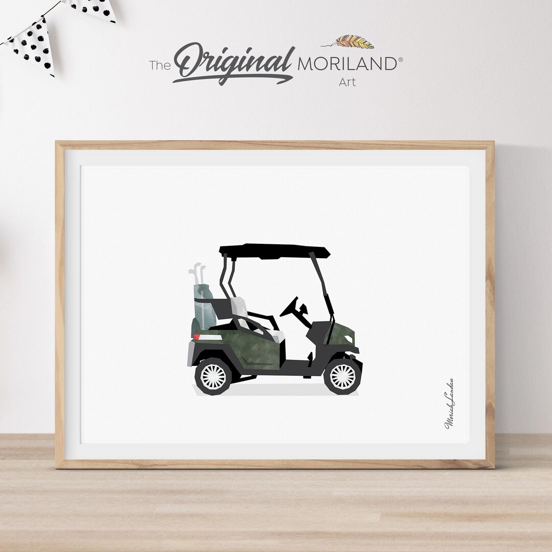 Dark Green Golf Cart Print, Printable, Sports Print, Kids ...