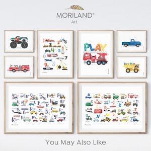 Numbers Print, Printable Number Transportation Poster, Learning Numbers ...