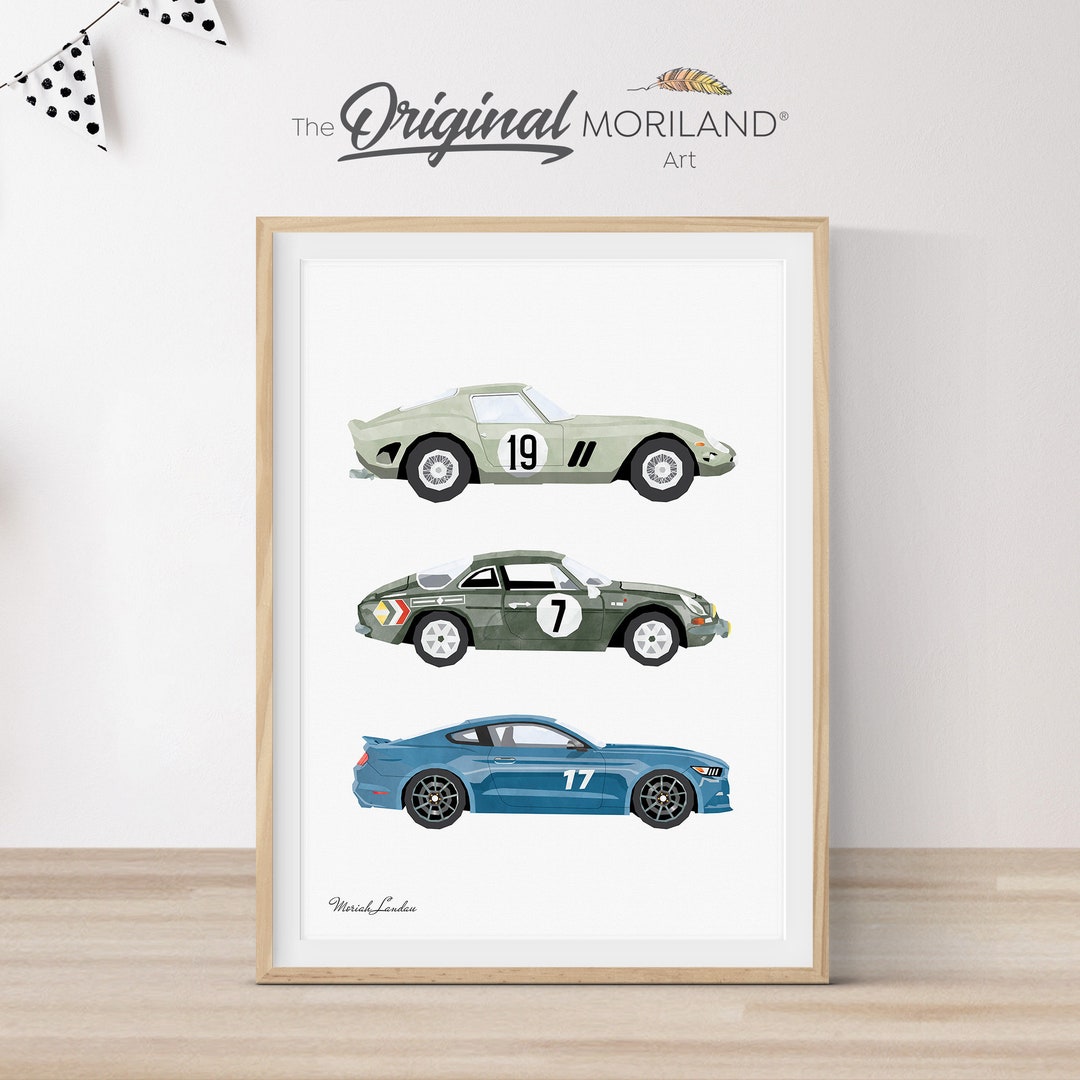 Classic Race Car Art Print, Boy Nursery Decor (digital Download) - Etsy
