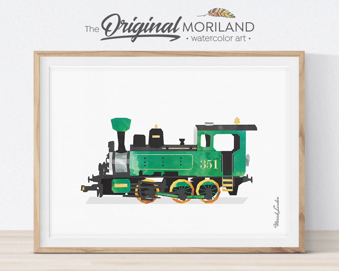 Steam Locomotive Print, Train Printable, Steam Engine Art ...
