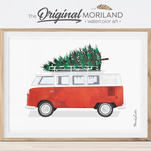 Christmas Van Print Christmas Printable Wall Art Christmas - Etsy