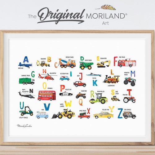 Alphabet Print Printable Transportation Alphabet Poster ABC - Etsy